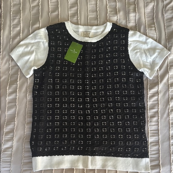 kate spade | Shirts & Tops | Kate Spade Black And White Geometric Shirt ...